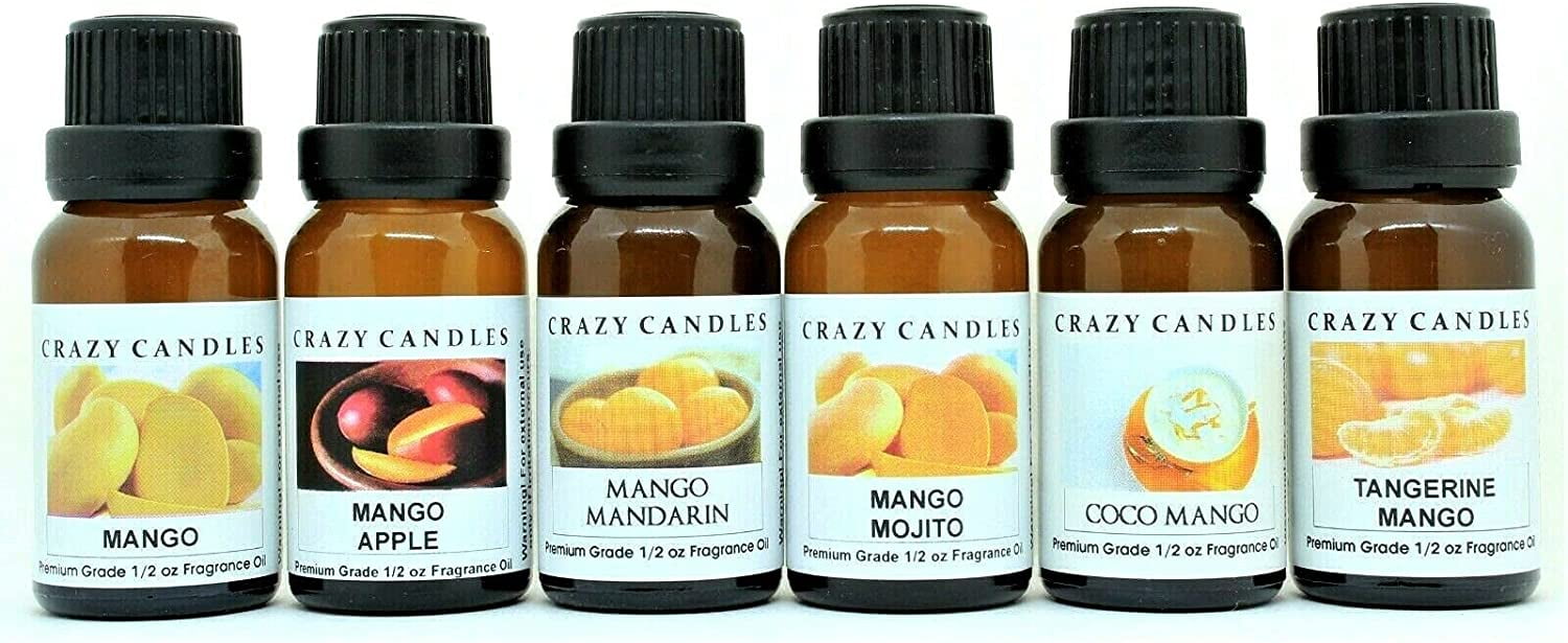 Crazy Candles 6 Bottles Set, Mango, Mango Apple, Mango Mandarin, Mango ...