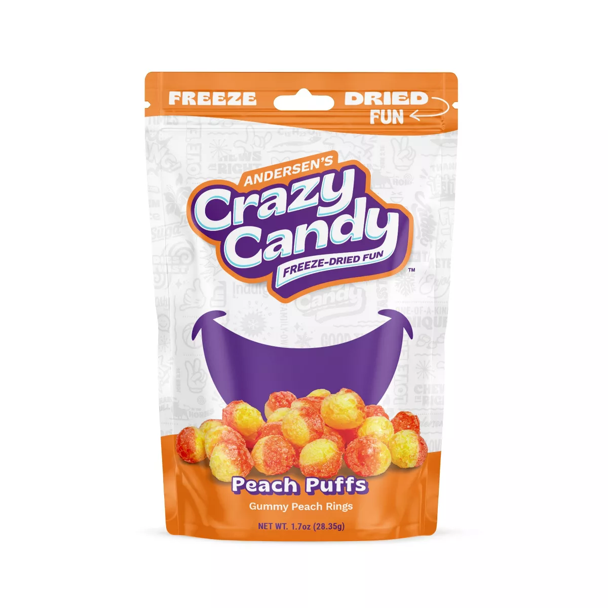 Crazy Candy Peach Puff Freeze Dried Candy - Walmart.com