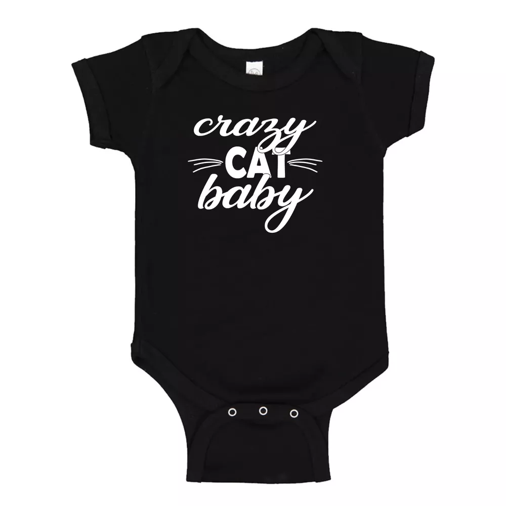 Crazy Cat Baby New Born Baby Cat Lovers Gift Unisex Baby Bodysuit Cute ...