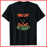 Crazy Cat Graphic Tshirt Retro Cute Kitten Silhouette Pet Lover Wear ...