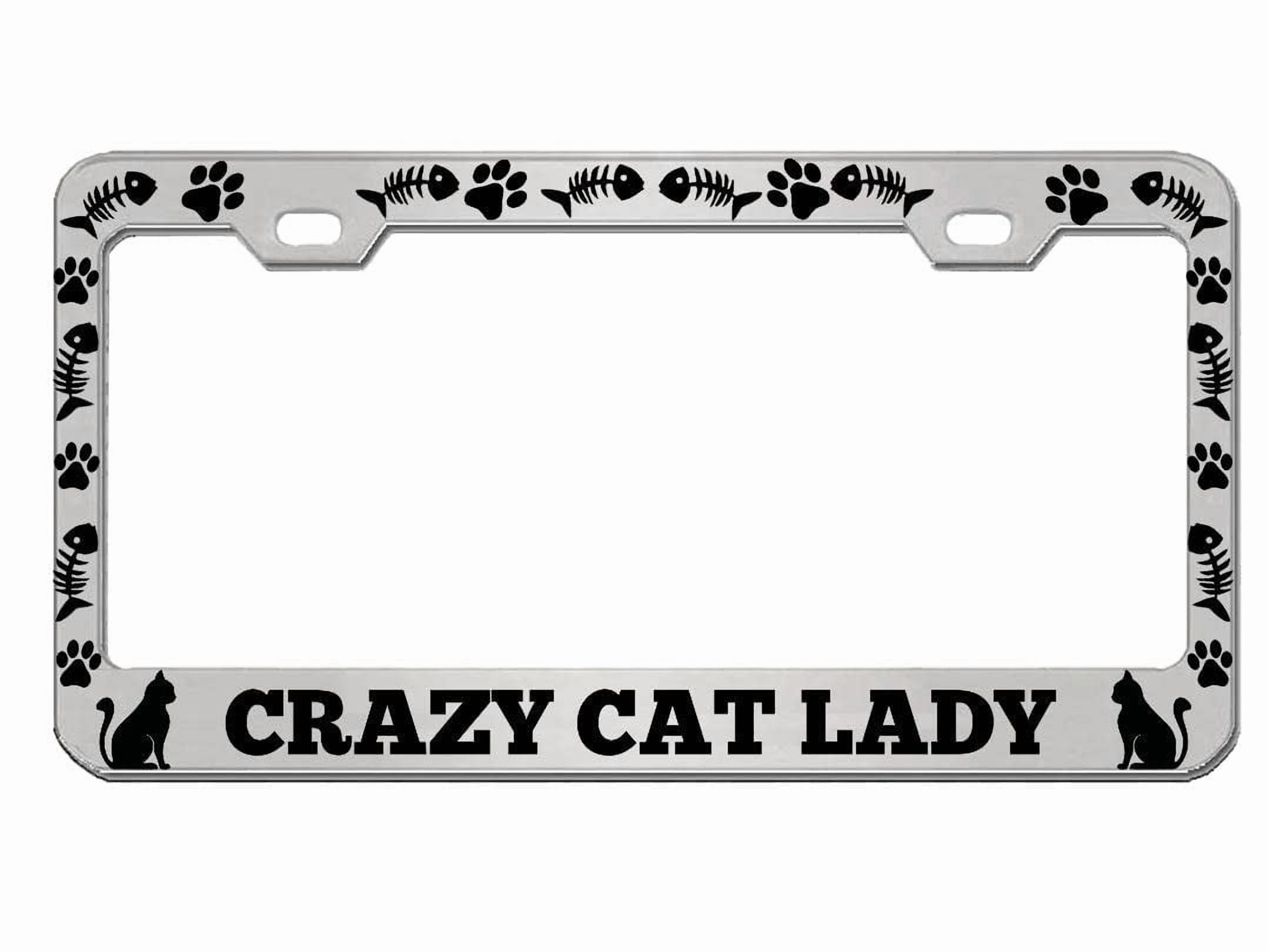 Crazy Cat Lady Cat Lovers Design Heavy Duty Metal Car License Plate ...