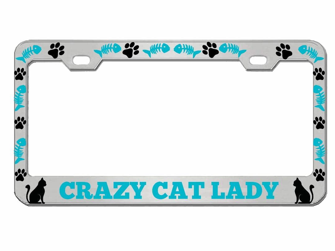 Crazy Cat Lady Cat Lovers Design Heavy Duty Metal Car License Plate ...