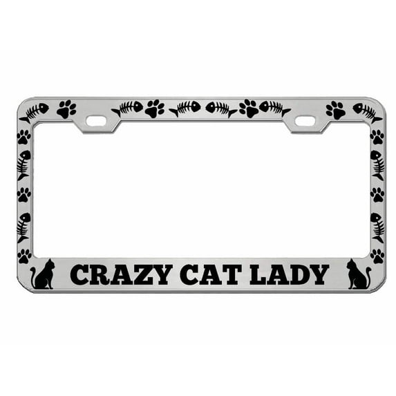Crazy Cat Lady Cat Lovers Design Heavy Duty Metal Car License Plate ...