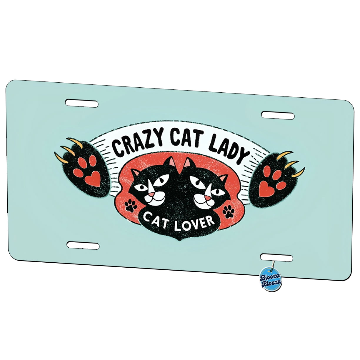 Crazy Cat Lady Lover Funny Metal Novelty License Plate - Walmart.com
