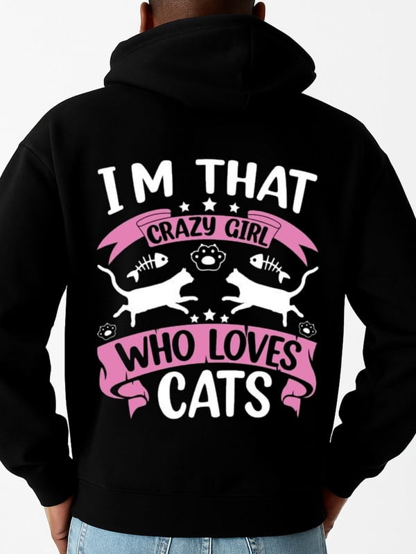 Crazy Cat Lady sweatshirt funny humor men machine washable black ...