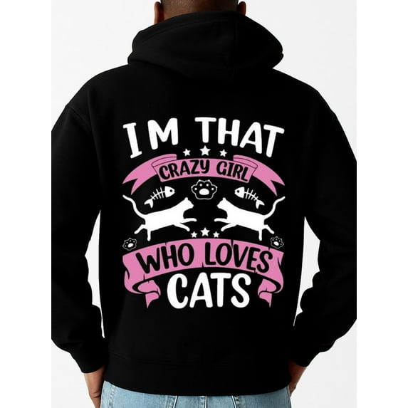 Crazy Cat Lady sweatshirt funny humor men machine washable black ...