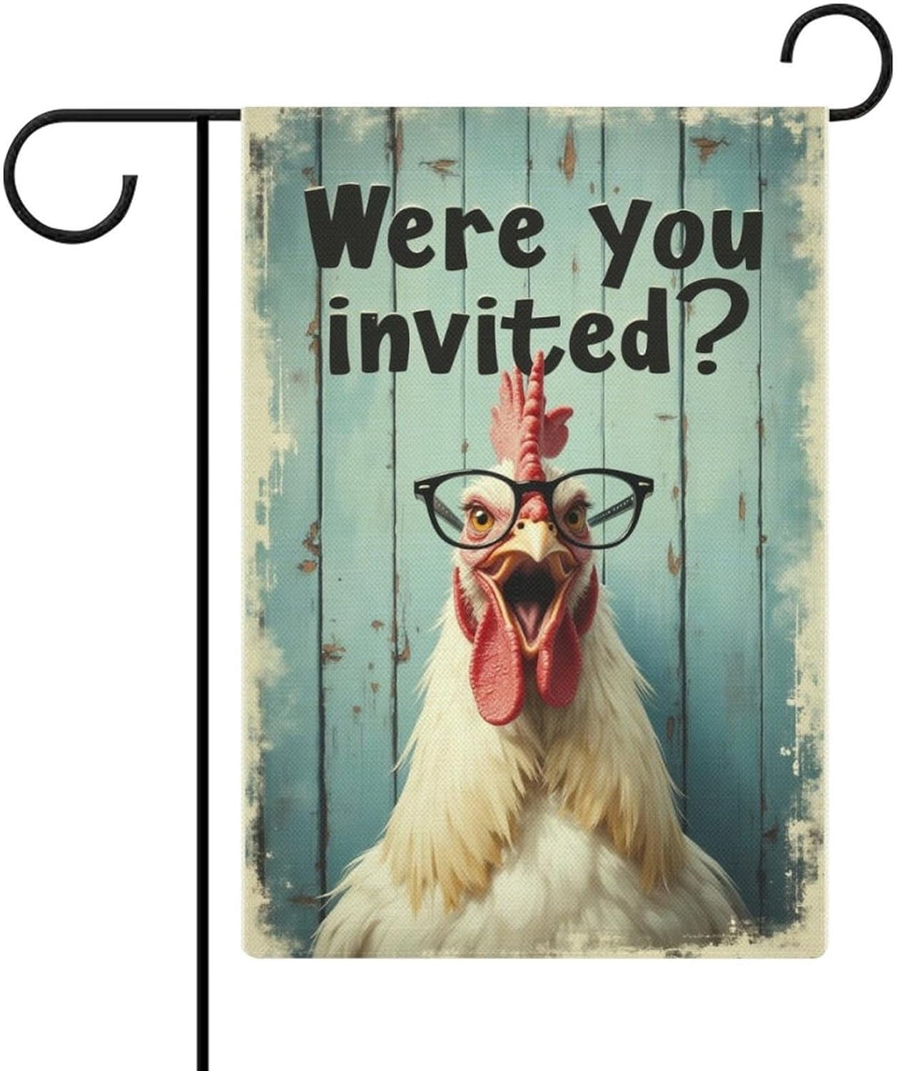 Crazy Chicken Garden Flag 12 x 18 Inch Double Sided Outdoor Decorative ...