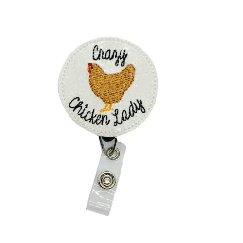 Crazy Chicken Lady Badge Reel, Retractable Hen ID Holder, Rooster Name ...