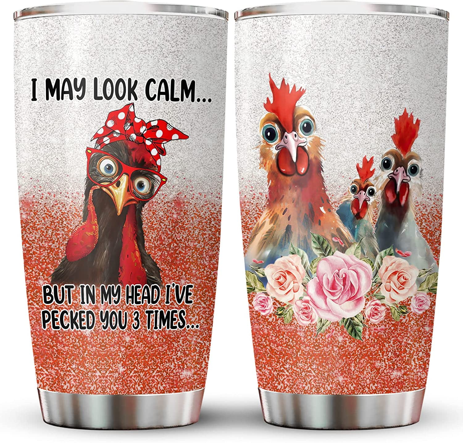 Crazy Chicken Lady Tumbler, 20 oz Stainless Steel Tumbler with Lid, You ...