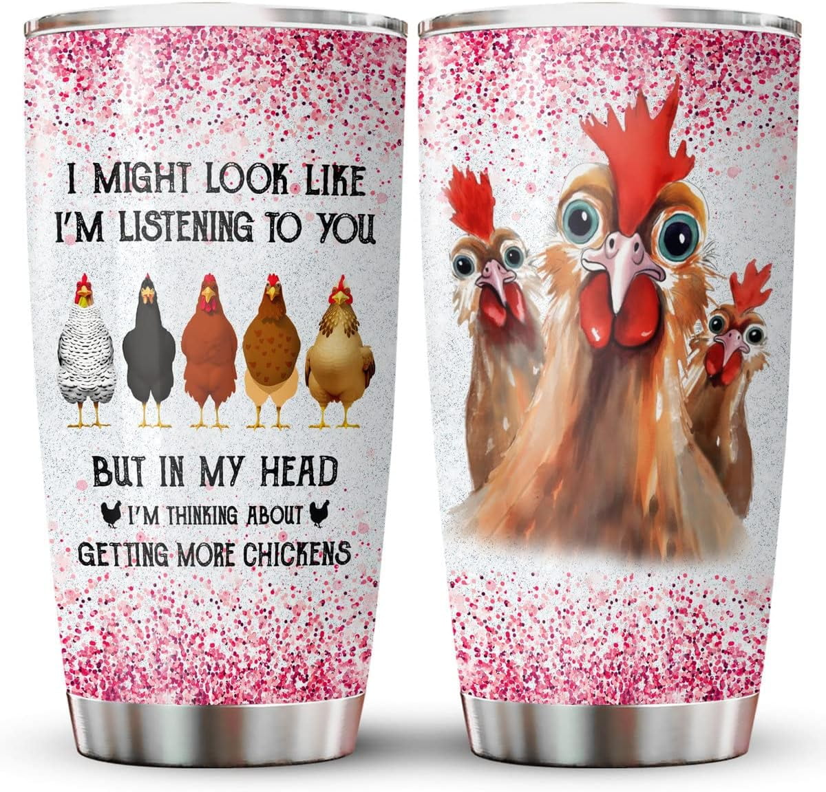 Crazy Chicken Lady Tumbler, 20 oz Stainless Steel Tumbler with Lid, You ...