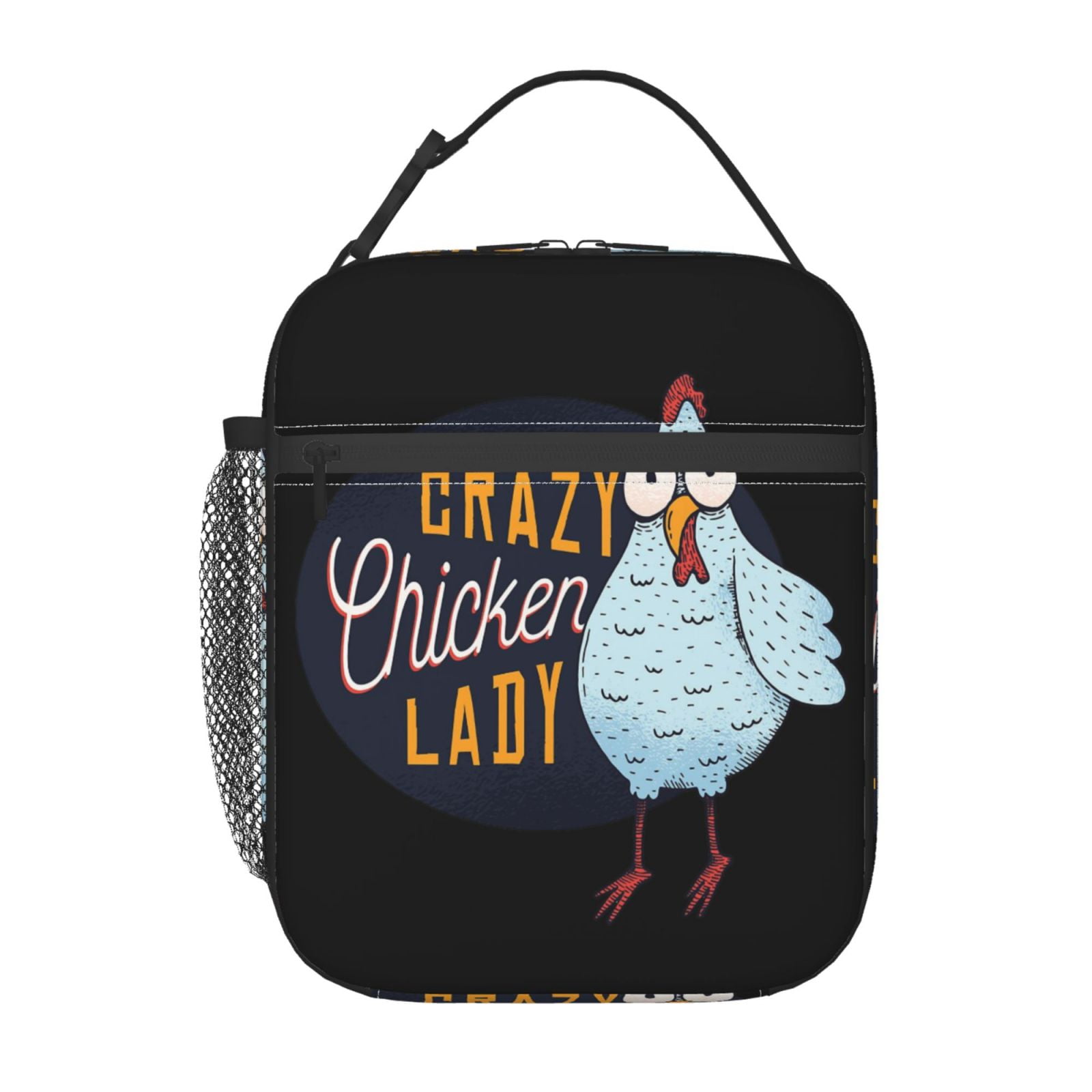 Crazy Chicken Ladys Lunch Bag Insulated Snack Bags Large Capacity ...