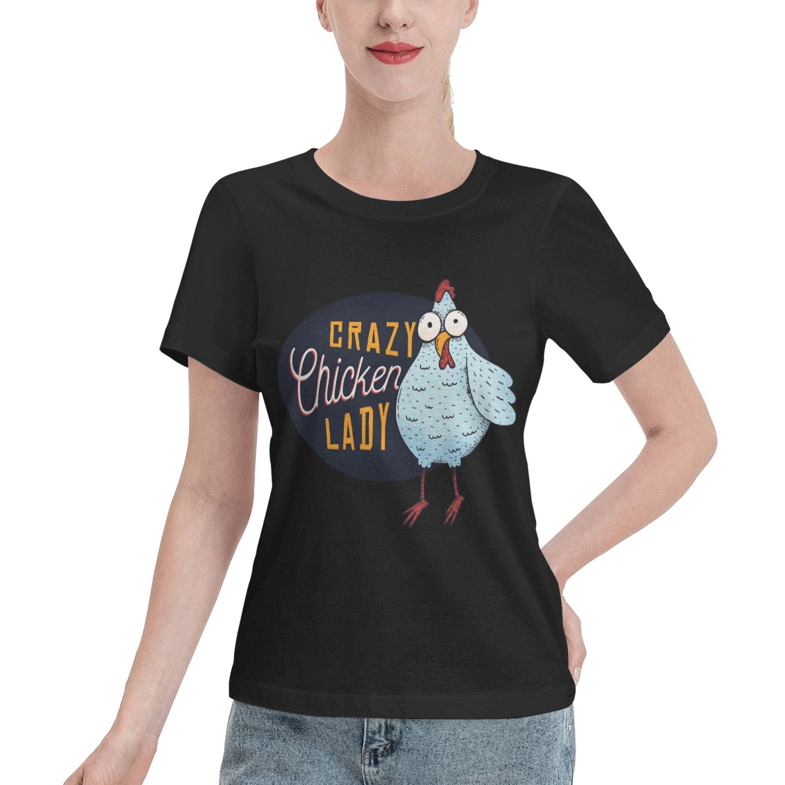 Crazy Chicken Ladys Women's Athletic T Shirts Fashion Running Gym ...