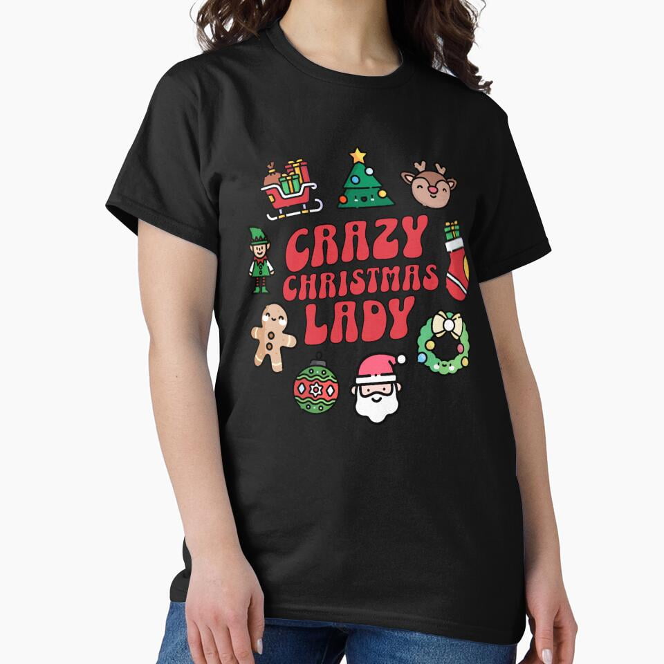 Crazy Christmas Lady, Holidays, Funny Holiday Themed Art Design Gift ...