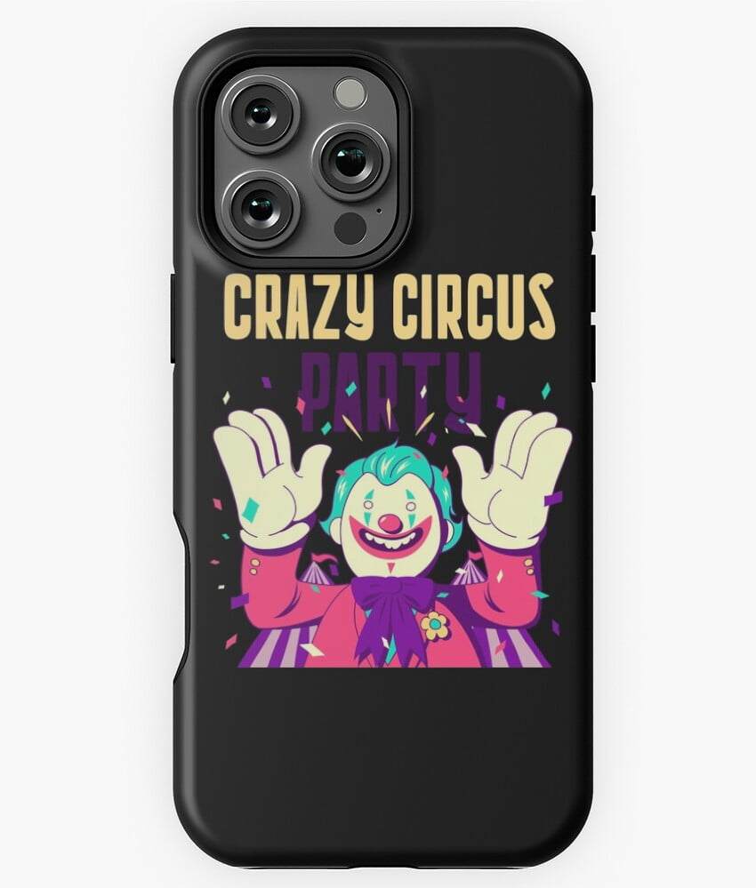 Crazy Circus Party Clown Phone Case for iPhone 16 15 14 13 12 11 Pro ...