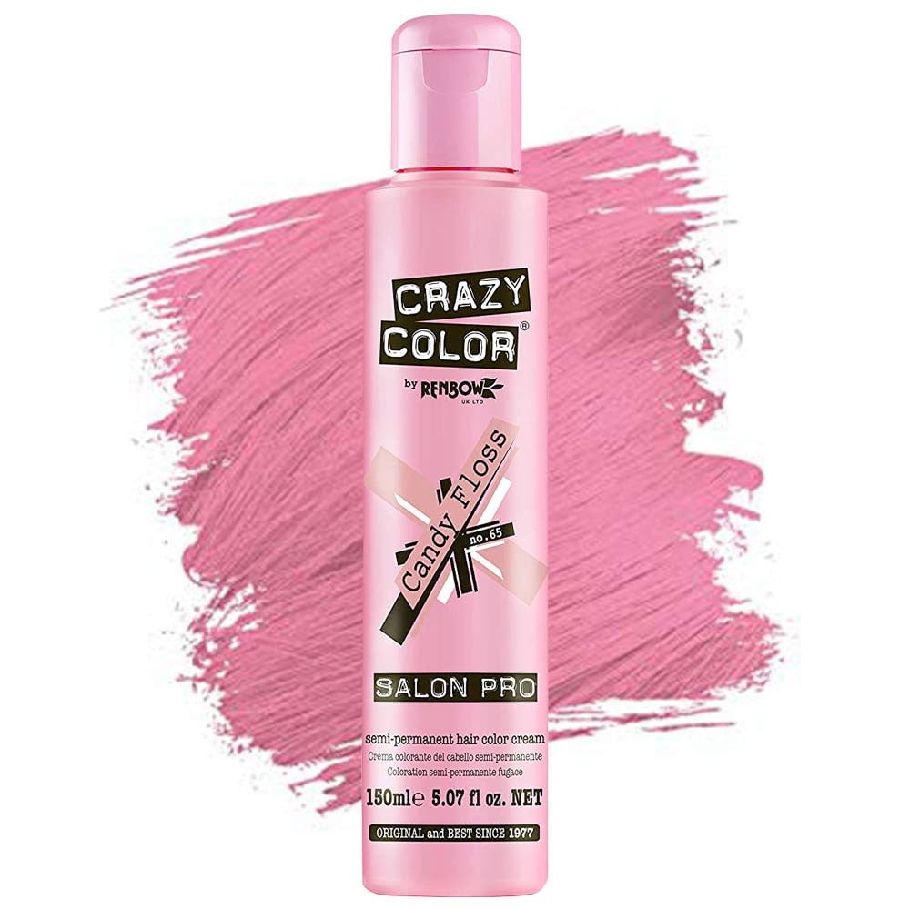 Crazy Color Semi Permanent Hair Colour, Candy Floss 65, 5.07 Oz., Pack ...