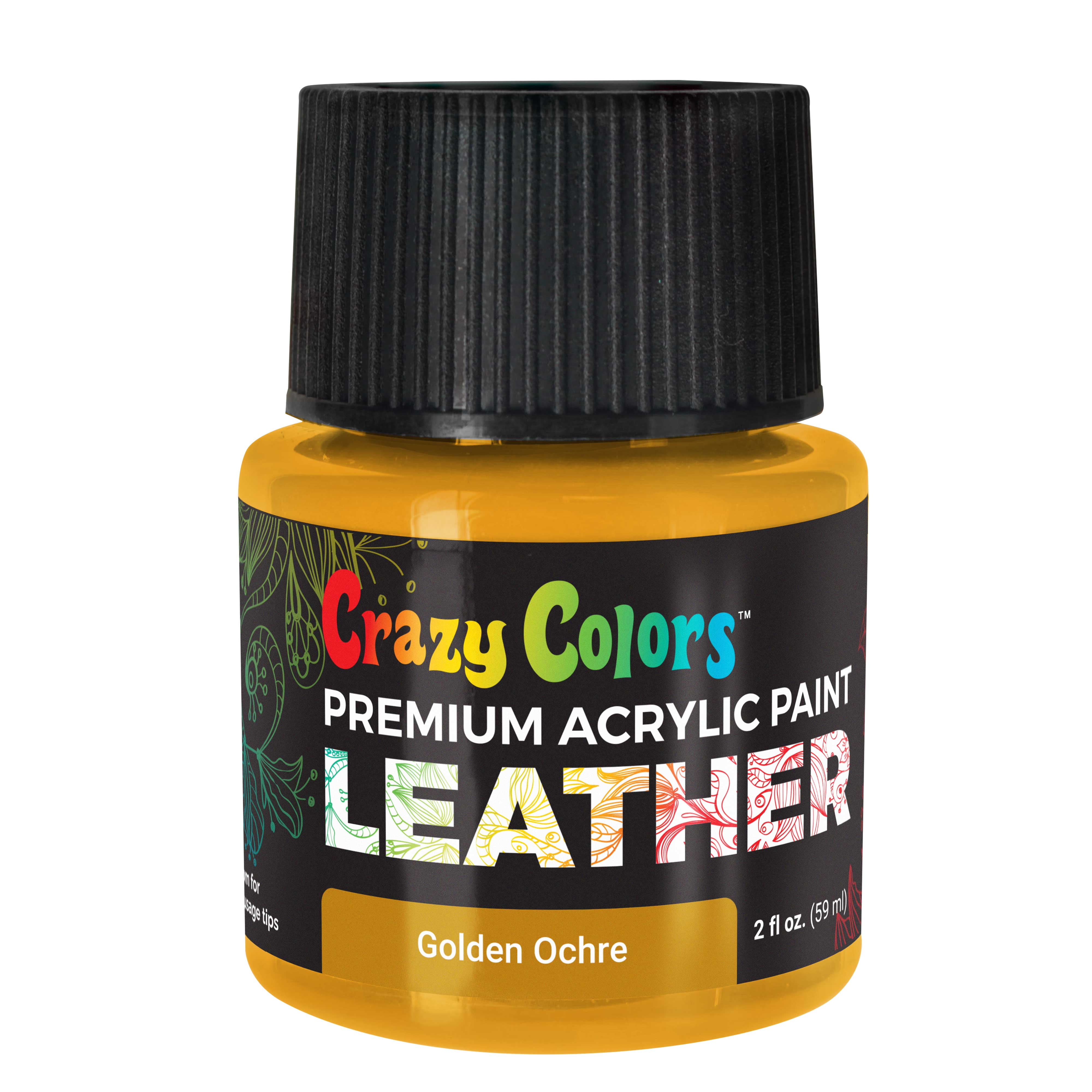 Crazy Colors Golden Ochre Premium Acrylic Leather and Shoe Paint, 2 oz ...