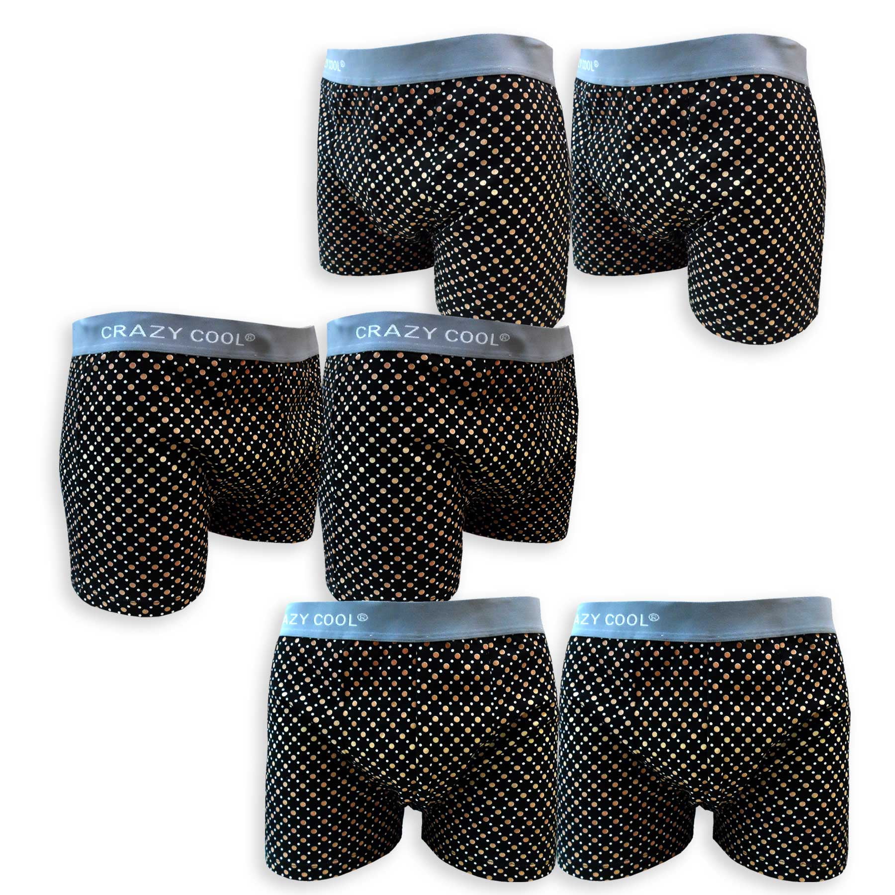 Crazy Cool Men's Cotton Boxer Briefs Underwear 6-Pieces Pack - Walmart.com