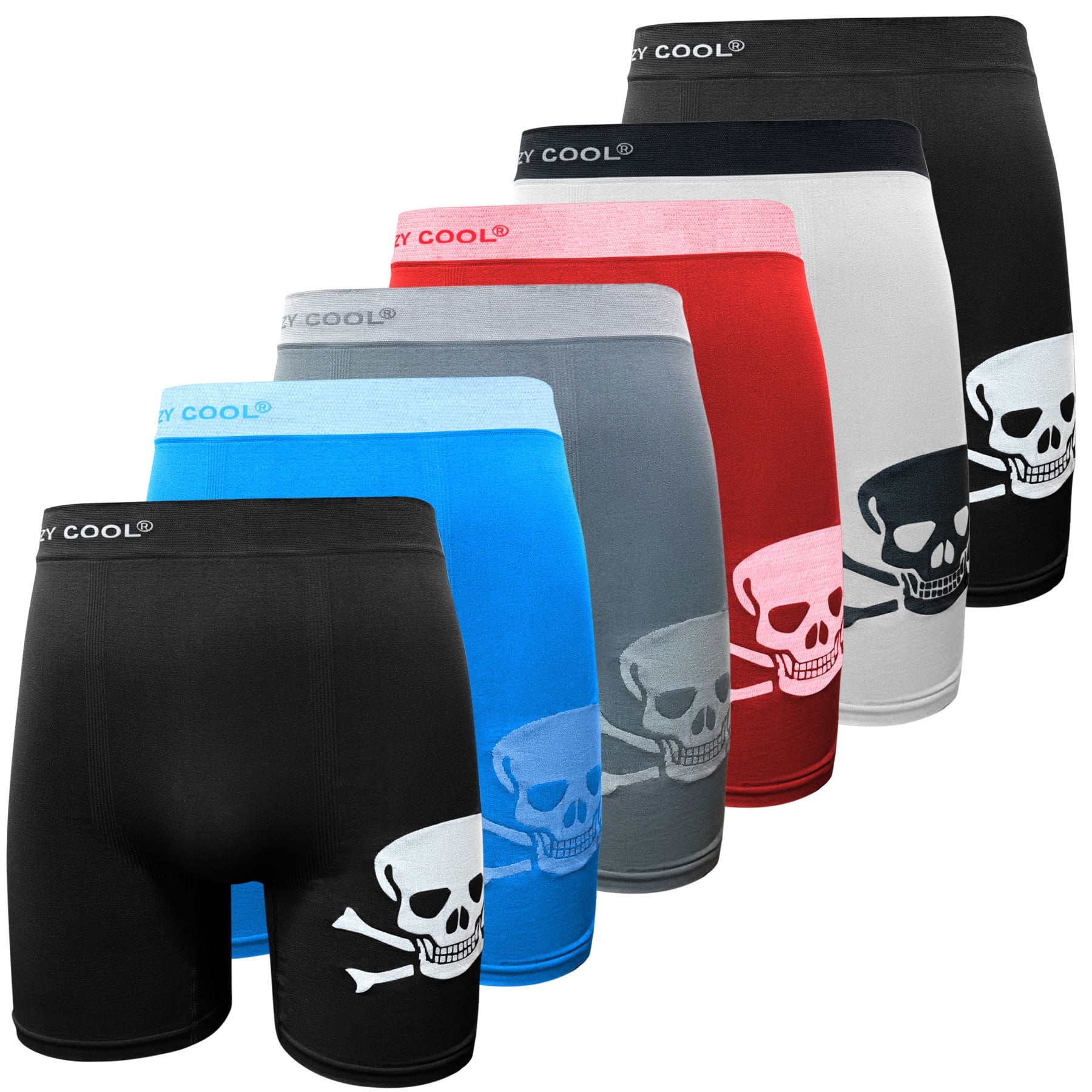 Crazy Cool Men's Nylon Stretchable Seamless Boxer Briefs Underwear, 6 ...