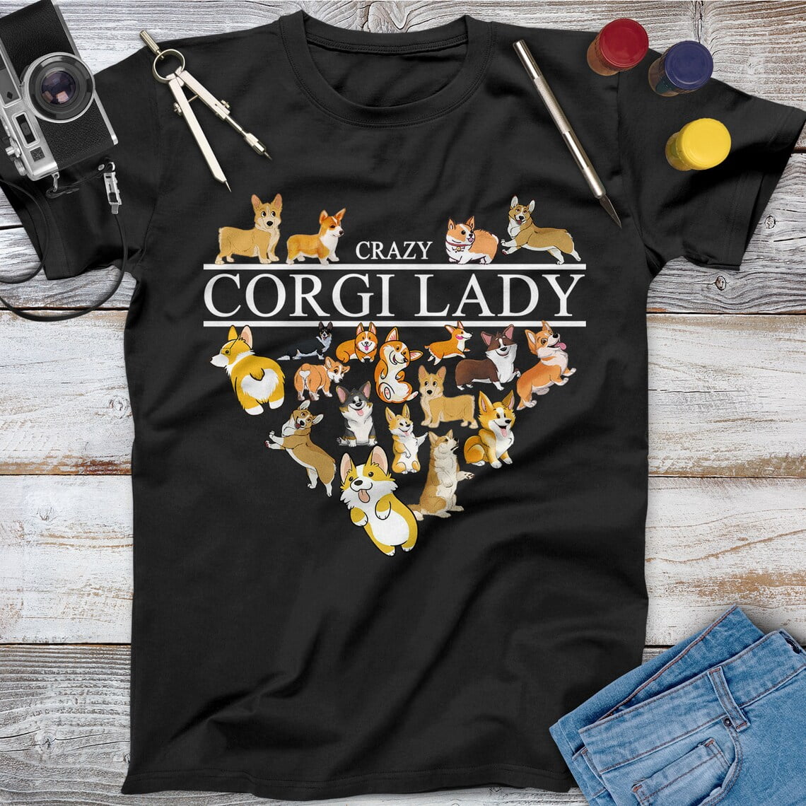 Crazy Corgi Lady Dog Shirt, Dog Lover, Dog T-Shirt, Dog Owner Shirts ...