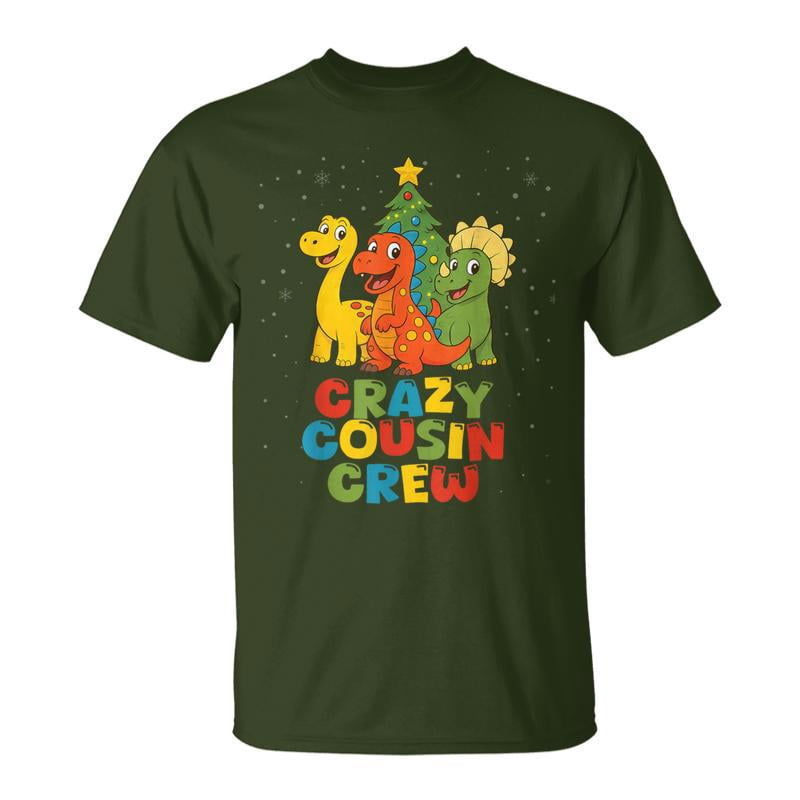 Crazy Cousin Crew Dinosaur Christmas Theme Matching Family TShirt ...