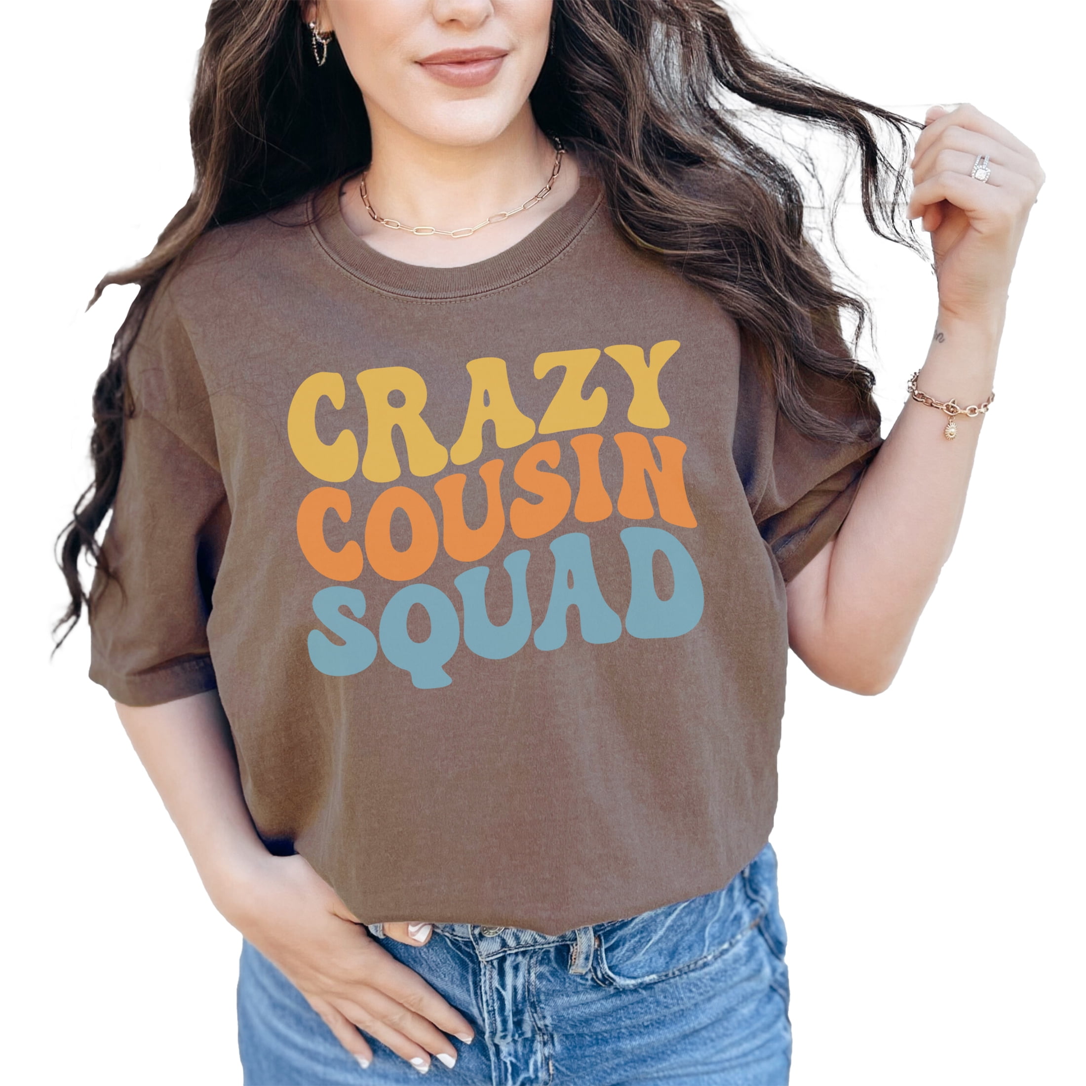 Crazy Cousin Squad, Family or Cousins Themed, Groovy Retro Wavy Text ...