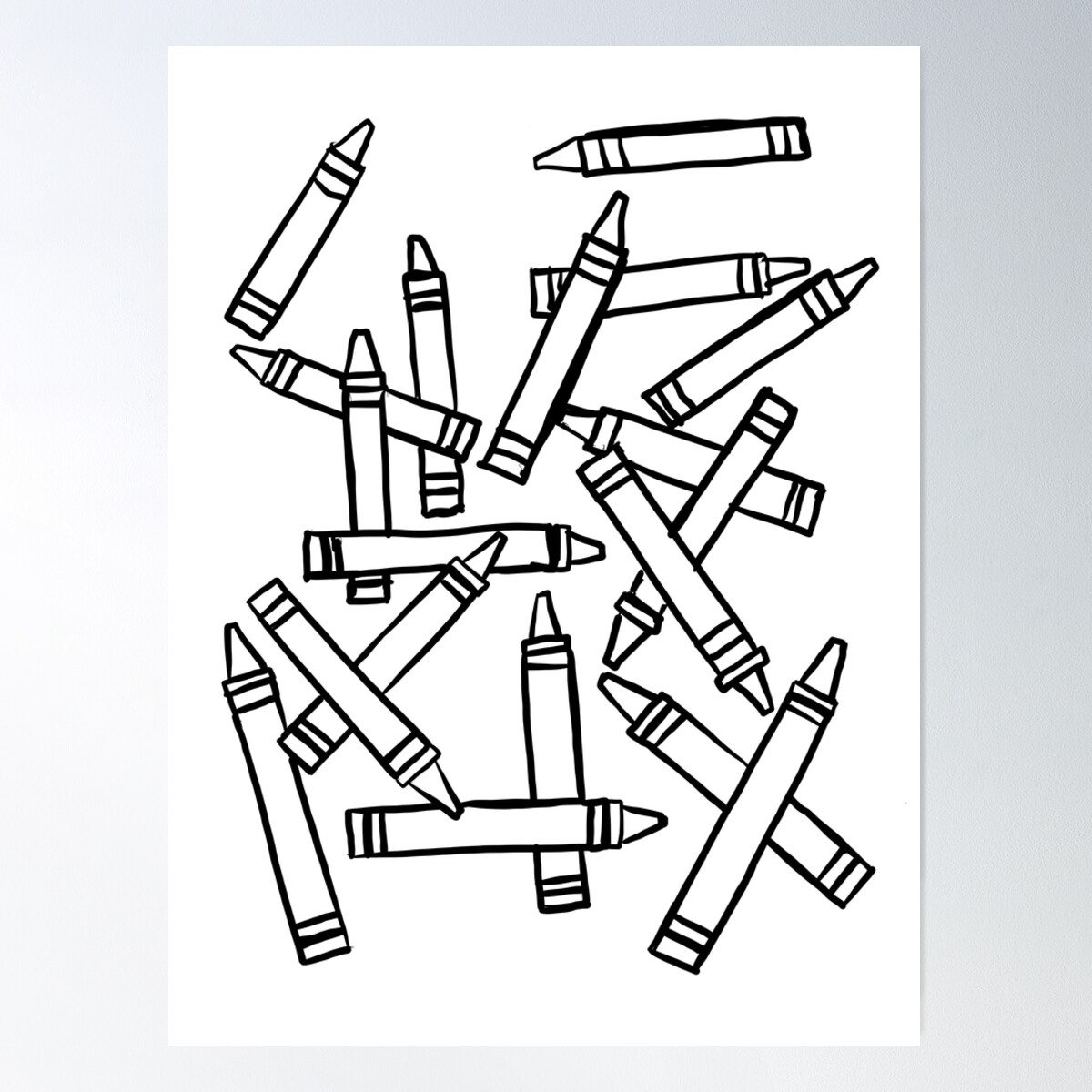 Crazy Crayons Poster Wall Art, Modern Wall Decor For Living Room ...