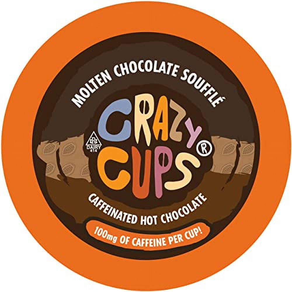 Crazy Cups Caffeinated Hot Chocolate, Molten Chocolate Souffle Pods For Keurig K Cups Machines ...