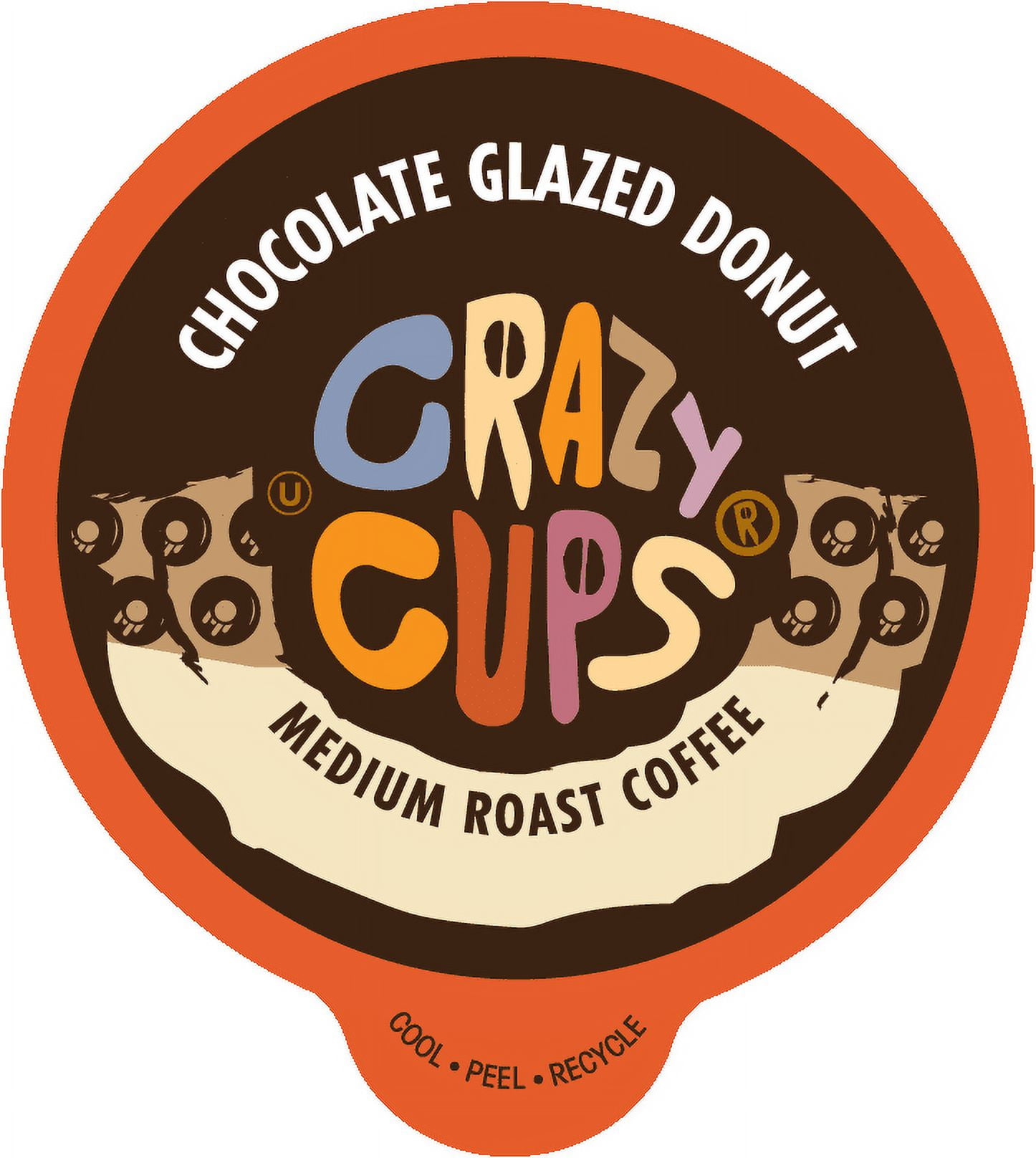 Crazy Cups Chocolate Glazed Donut Flavor Coffee K-Cup Pods, Medium ...