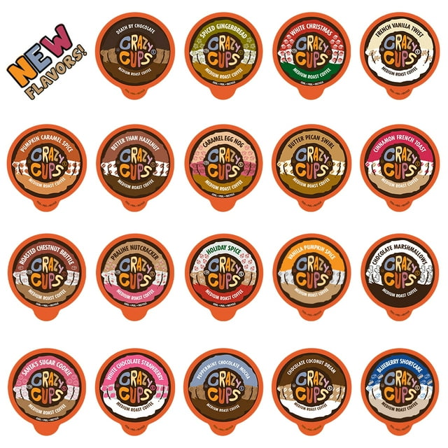 Crazy Cups, Flavored Coffee K-Cups Variety Pack Sampler, 20 Ct ...