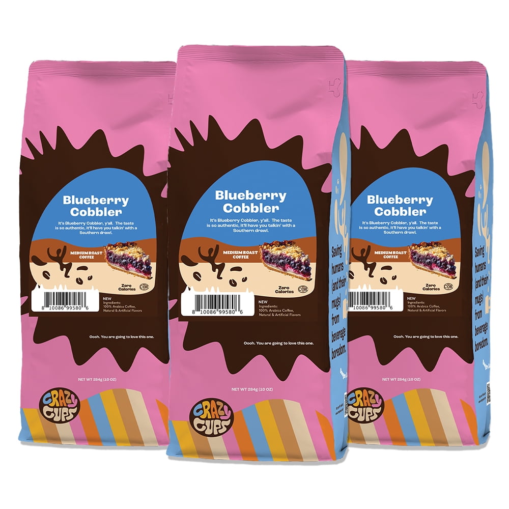 Crazy Cups Flavored Ground Blueberry Coffee, Blueberry Cobbler Coffee ...