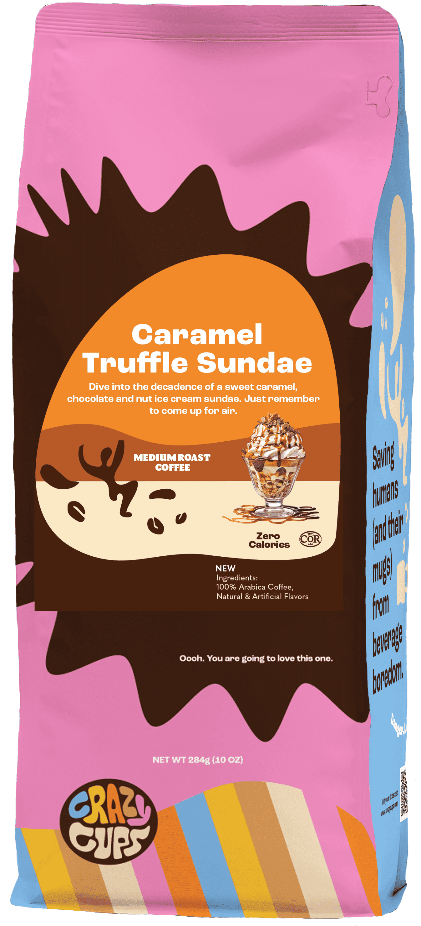 Crazy Cups Flavored Ground Coffee, Caramel Truffle Sundae Coffee, For ...