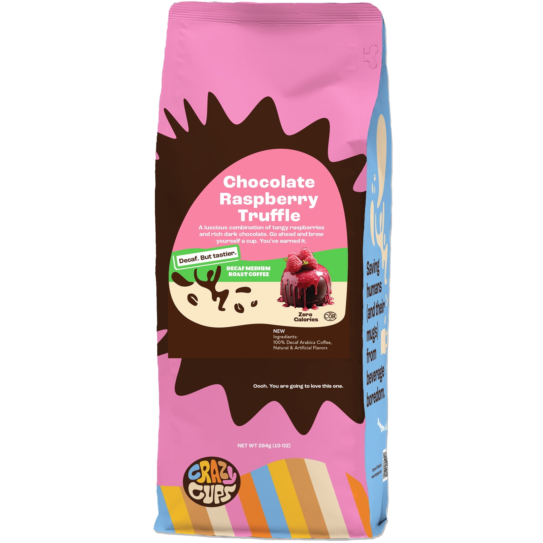 Crazy Cups Flavored Ground Decaf Coffee, Decaffeinated Chocolate ...
