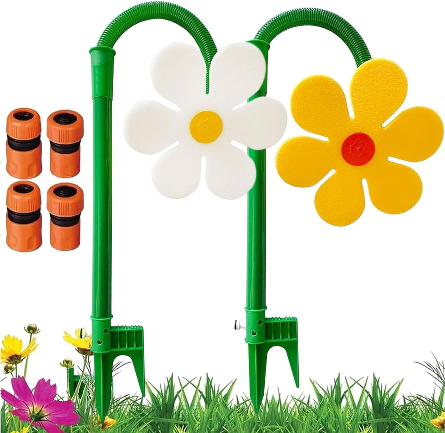 Crazy Daisy Sprinkler, 360° Rotating Dancing Flower Water Sprinkler for ...