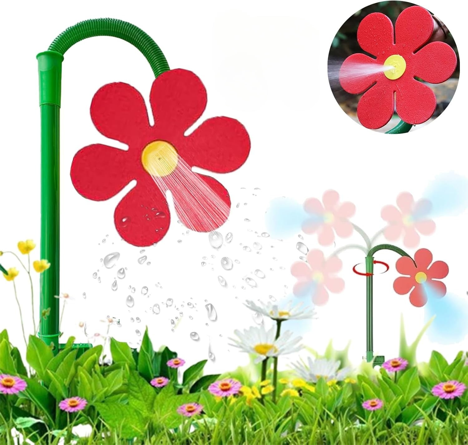Crazy Daisy Sprinkler Crazy Dancing Flower Water Sprinkler Funny Sun ...