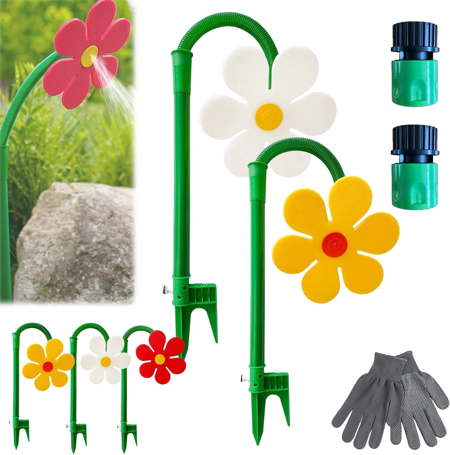 Crazy Daisy Sprinkler, Crazy Dancing Flower Water Sprinklers Funny, 360 ...