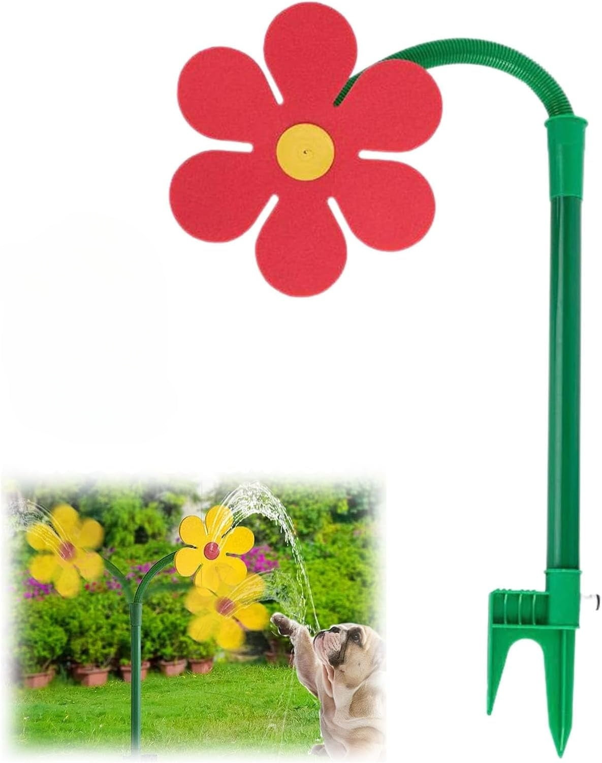 Crazy Daisy Sprinkler, Dancing Daisy Sprinkler, Funny Sun Flower Sprinklers Stake, 360° Rotating ...