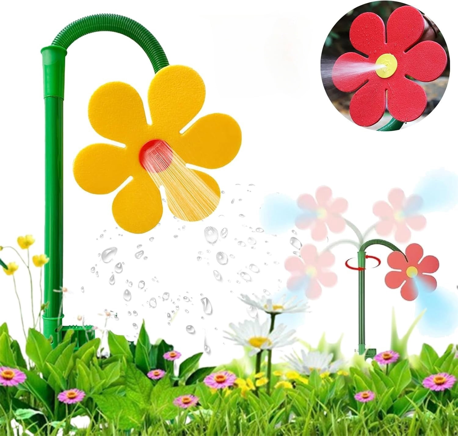 Crazy Daisy Sprinkler Dog, Crazy Dazy Sprinkler, Wacky Waving Daisys ...