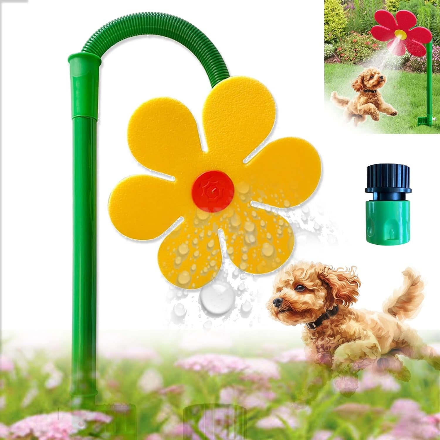 Crazy Daisy Sprinkler, Dog Sprinkler Toy, Crazy Daisy Water Sprinkler ...