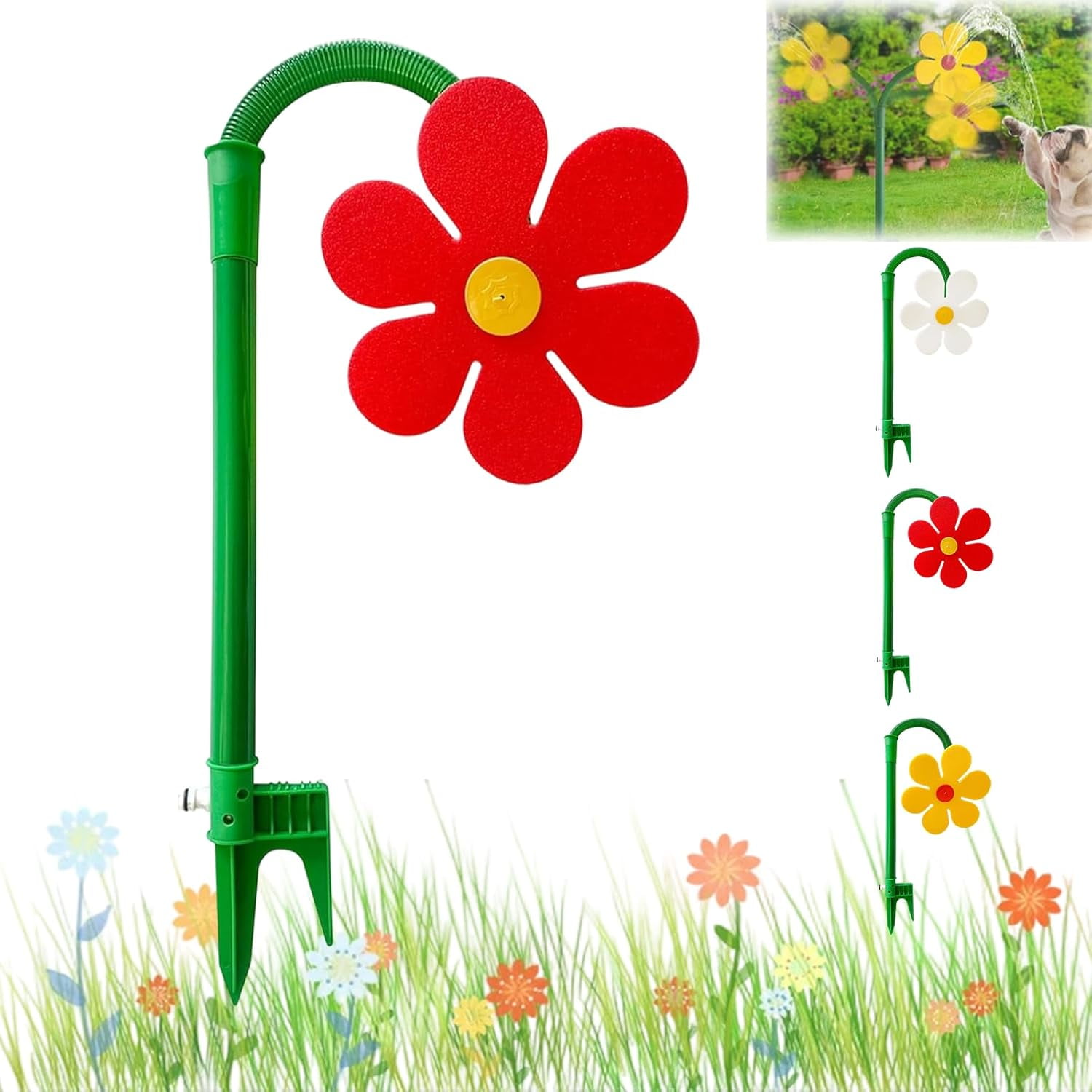Crazy Daisy Water Sprinkler, crazy daisy sprinkler dog, 360° Rotating ...