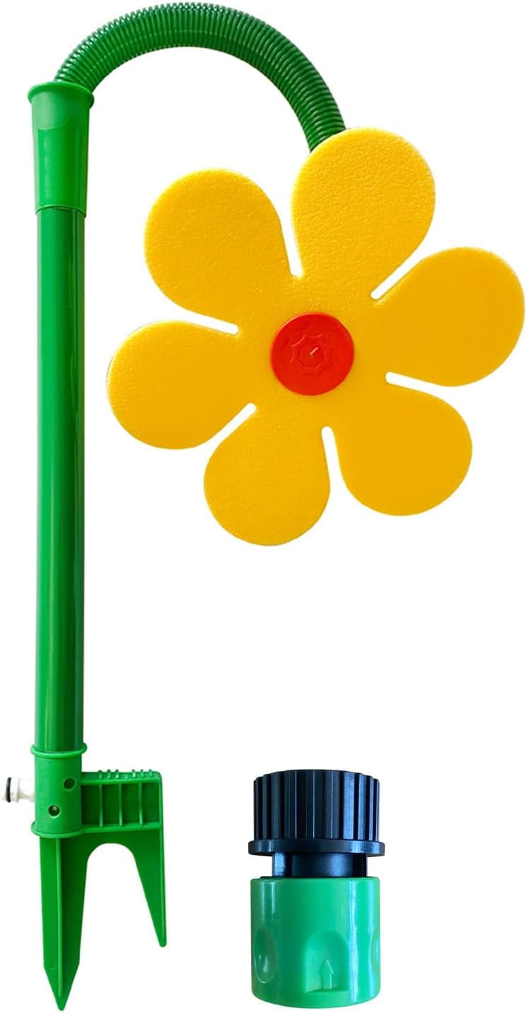 Crazy Dancing Daisy Sprinkler with Stake - 360° Rotating Flower Water ...