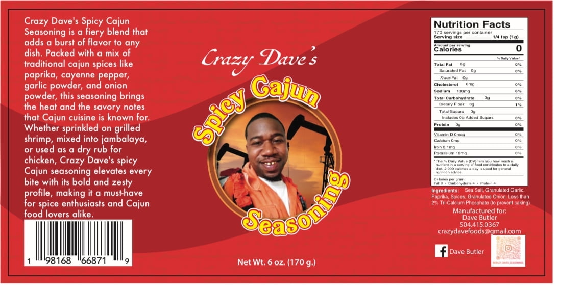 Crazy Dave’s Spicy Cajun Seasoning - Walmart.com