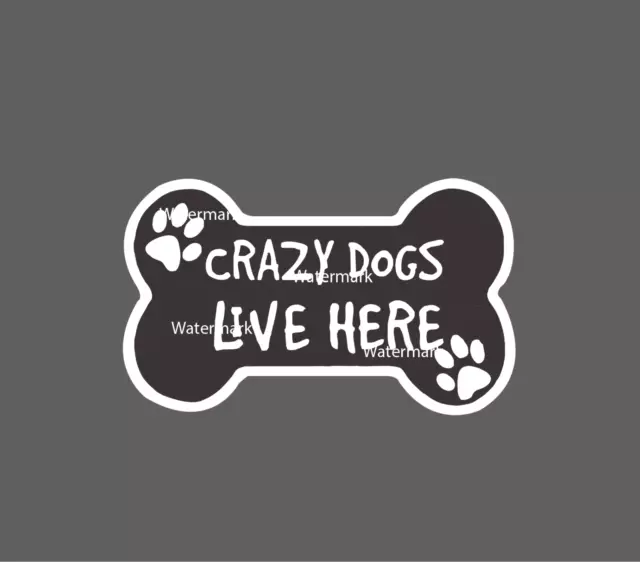 Crazy Dogs Sticker Bone Waterproof Sticker Phone Decal Water Bottle ...