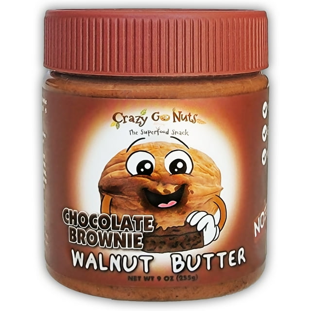 Crazy Go Nuts Walnut Butter - Chocolate Brownie, 9 oz (1-Pack) - Healthy Snacks, Keto, Vegan ...