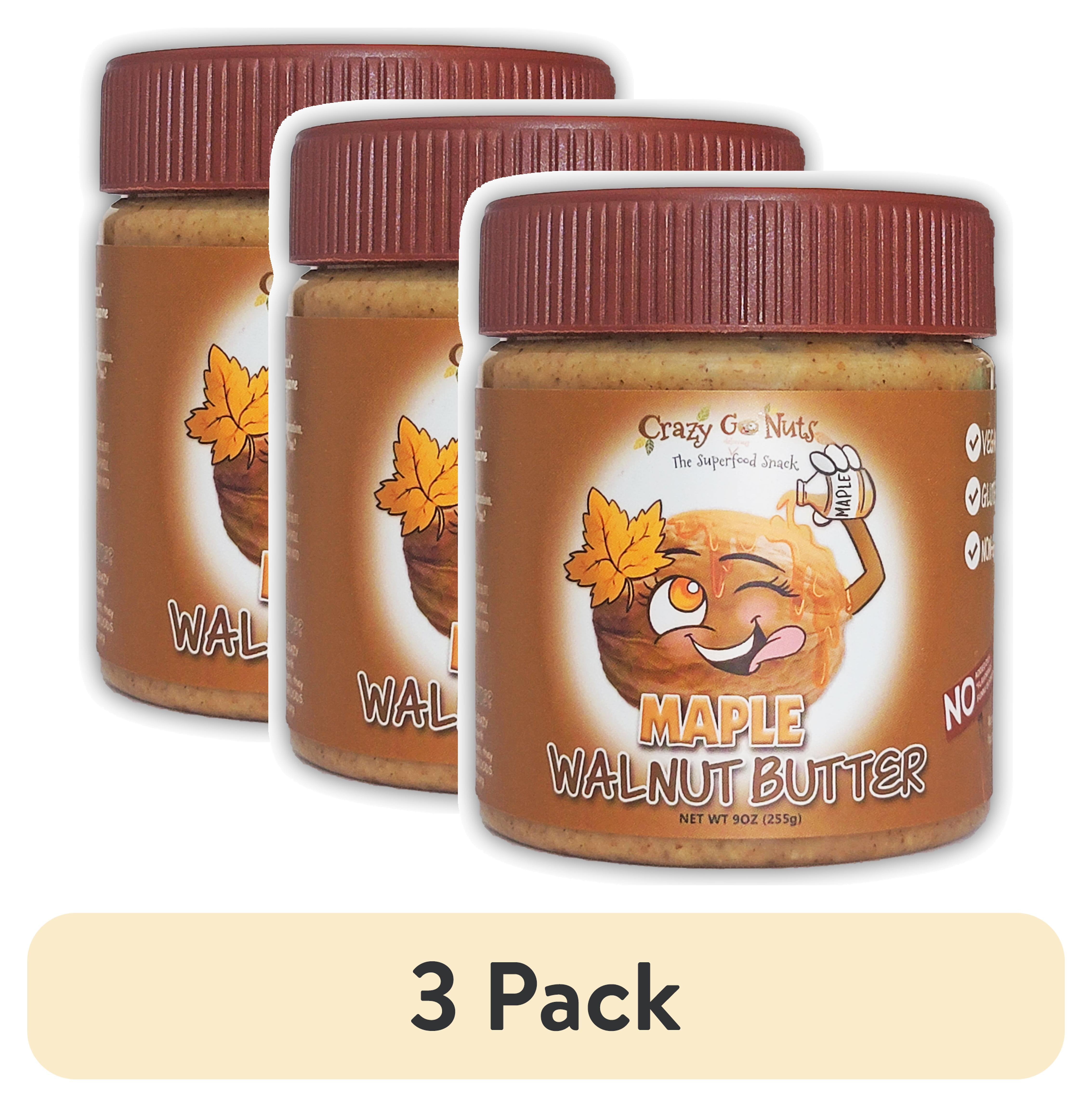 (3 pack) Crazy Go Nuts Walnut Butter - Maple, 9 oz (1-Pack) - Healthy ...