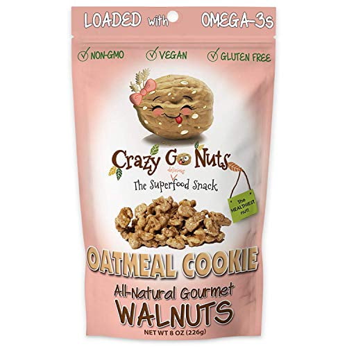 Crazy Go Nuts Walnuts - Oatmeal Cookie, 8 oz (1-Pack) - Healthy Snacks ...