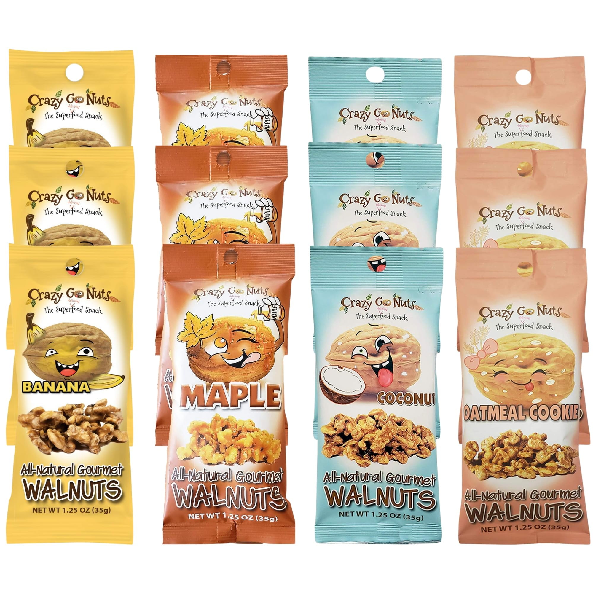 Crazy Go Nuts Walnuts RRF12 - Maple, Banana, Coconut, Cookie, Healthy Snacks, Vegan, Gluten Free ...
