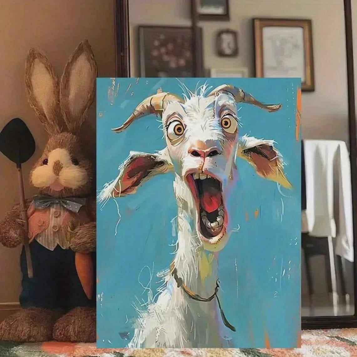 Crazy Goat Wall Art. Humorous Print To Brighten Up A Room #399, Unframed Poster Size 24x36 ...