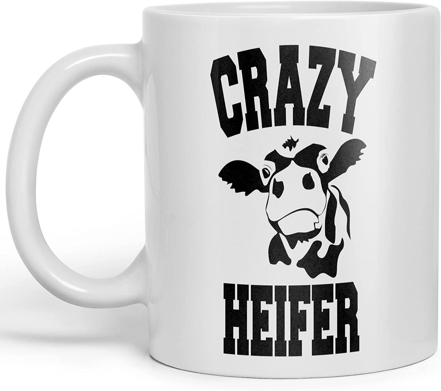 Crazy Heifer Funny Farm Barnyard Humor Minimalist Animal Design on Tea ...