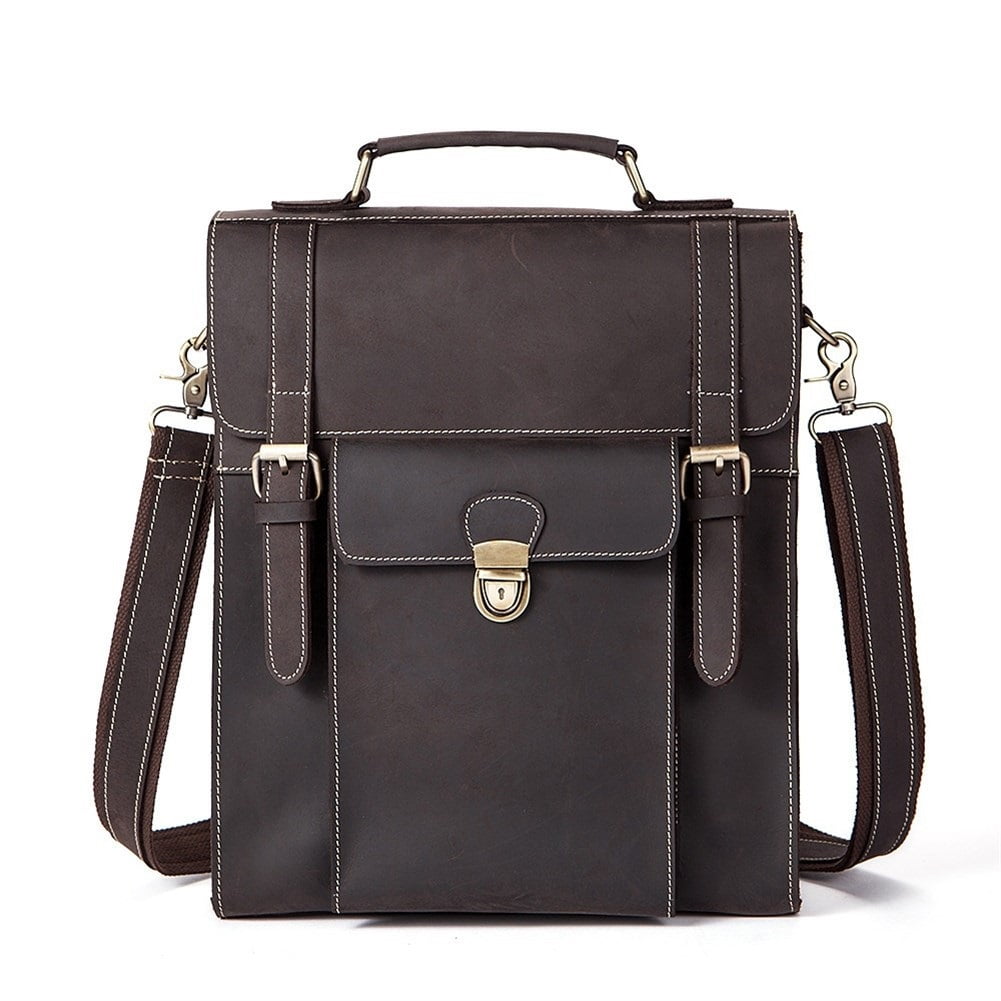 Crazy Horse Leather Men Shoulder Bag Retro Men Business Day Backpack ...