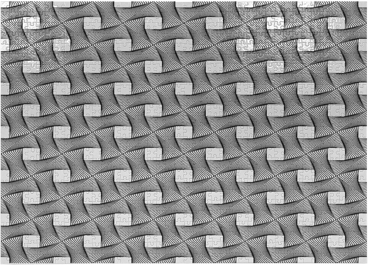 Crazy Intertwined Curvy Lines Optical Illusion Composition Monochrome ...